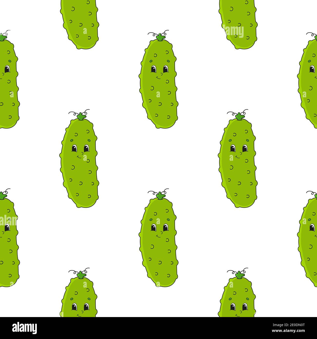 Colored seamless pattern with cute cartoon character. Simple flat ...