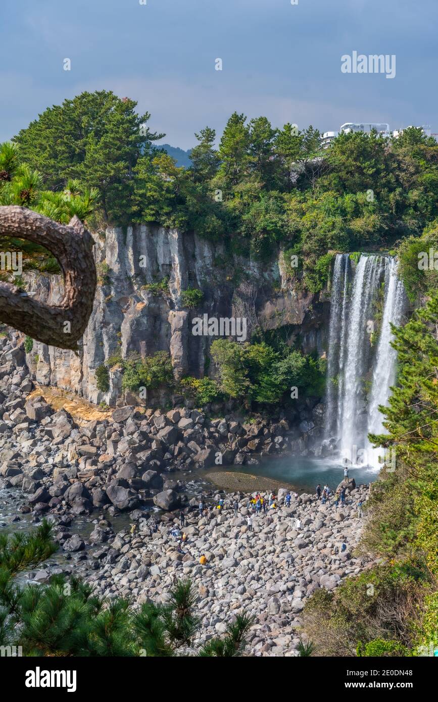 Jeongbang falls near Seogwipo in Republic of Korea Stock Photo - Alamy