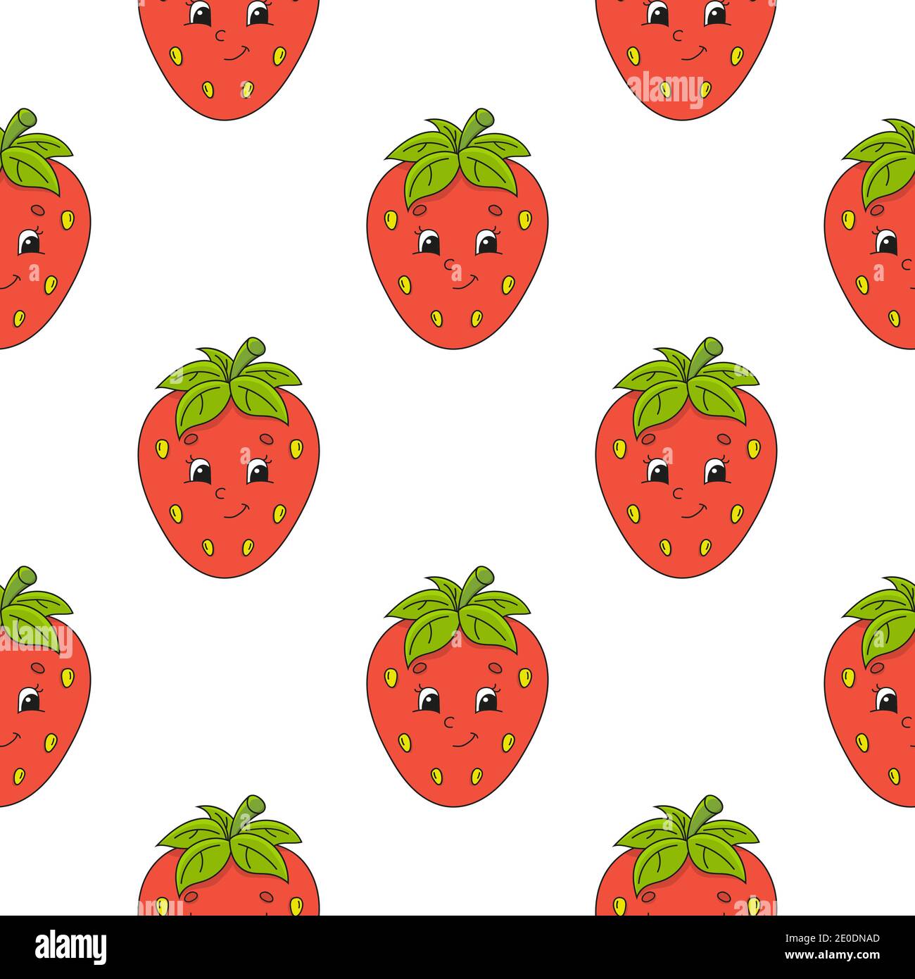 Colored seamless pattern with cute cartoon character. Simple flat ...