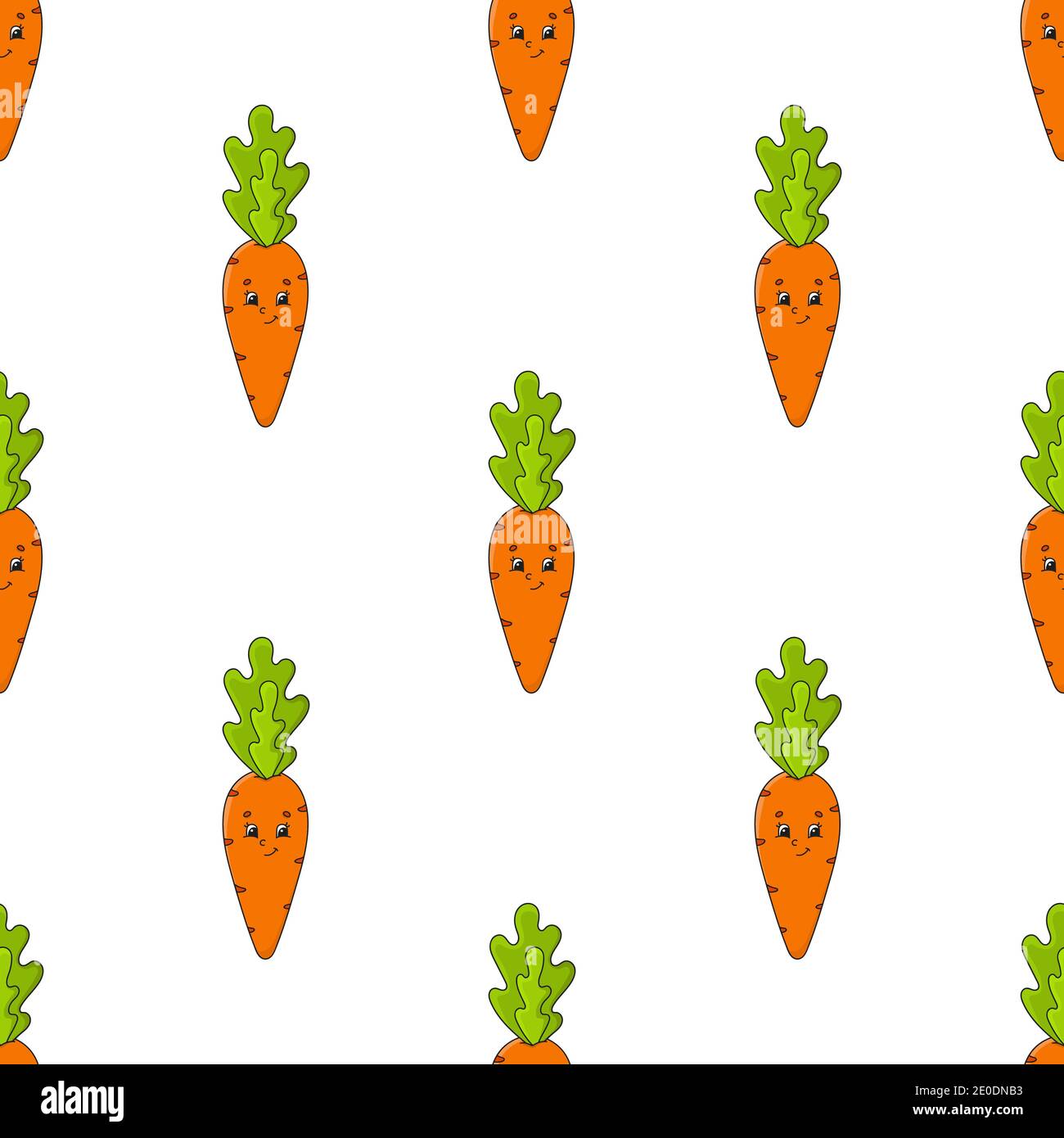 Colored seamless pattern with cute cartoon character. Simple flat ...