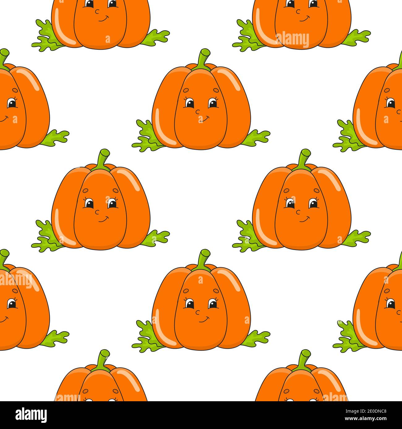 Colored seamless pattern with cute cartoon character. Simple flat ...