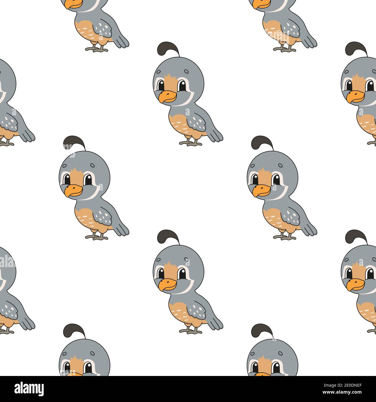 Colored seamless pattern with cute cartoon character. Simple flat ...