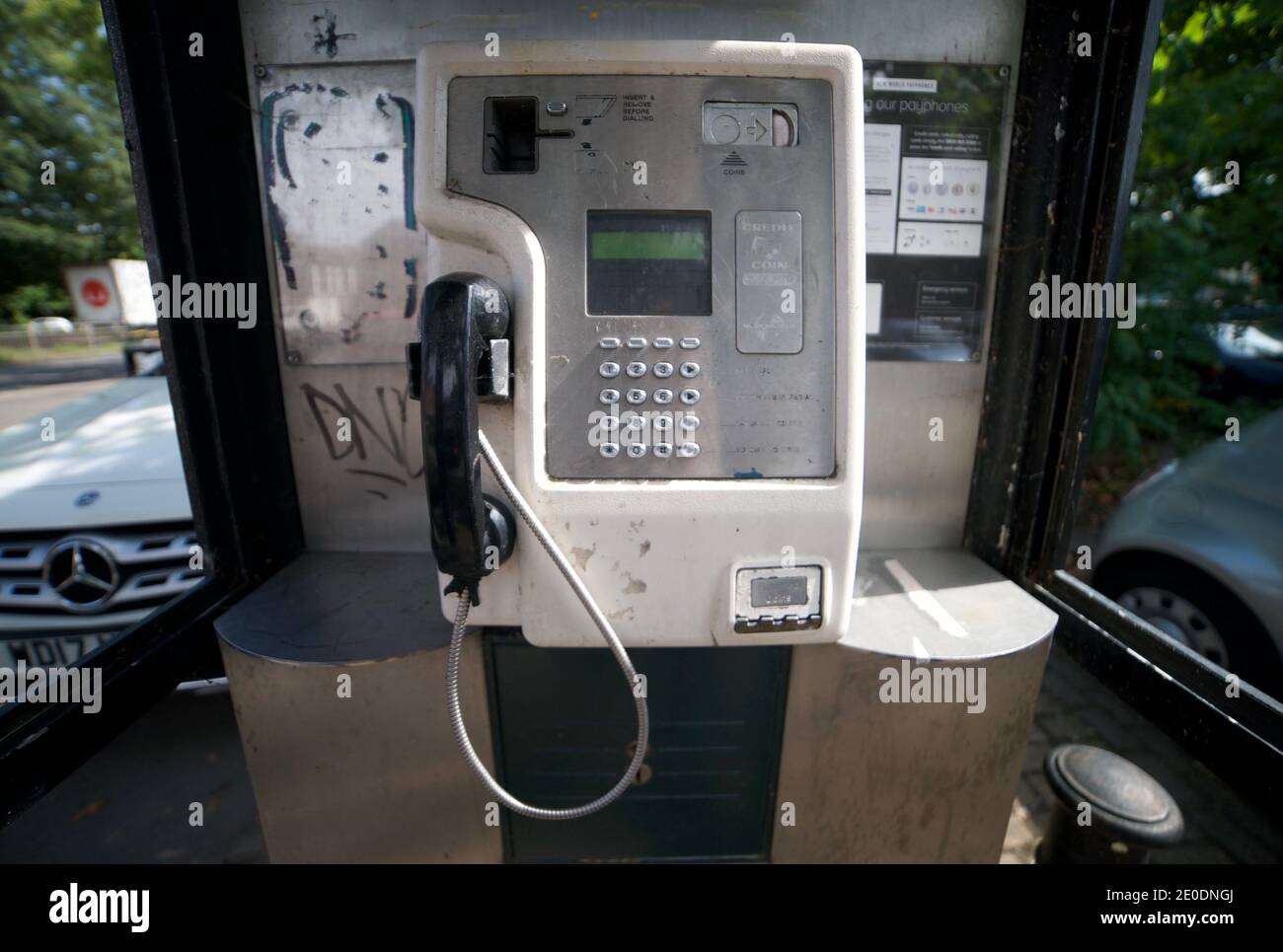 Inside a telephone box in the UK, inside an English telephone box ...
