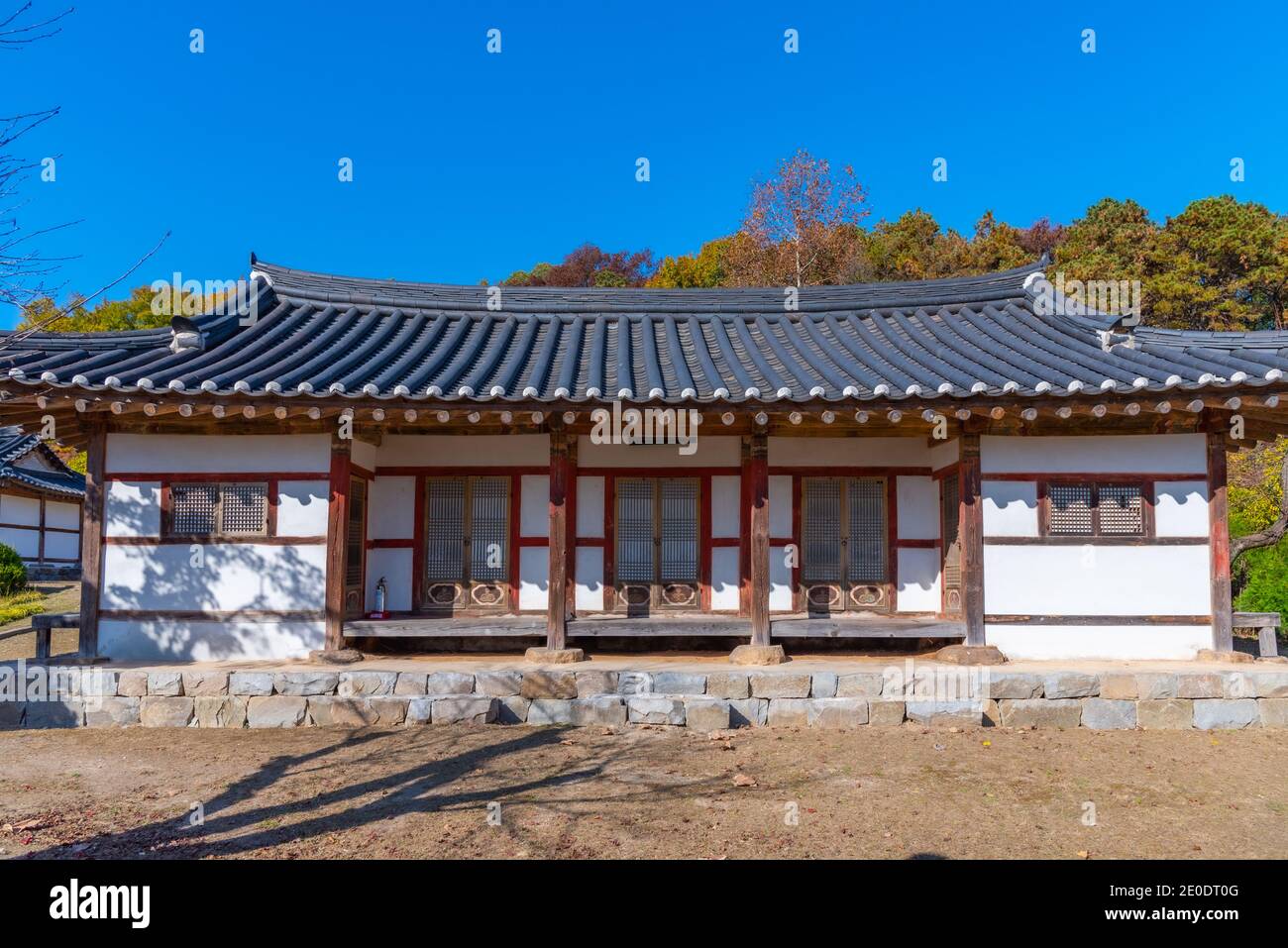 Historical houses at busosanseong fortress in Buyeo, Republic of Korea ...