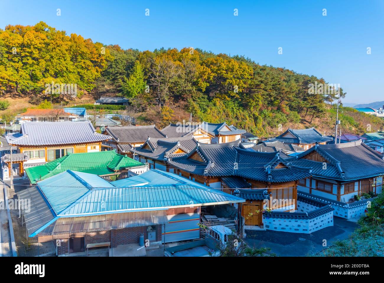 Old houses in the center of Gongu Republic of Korea Stock Photo - Alamy