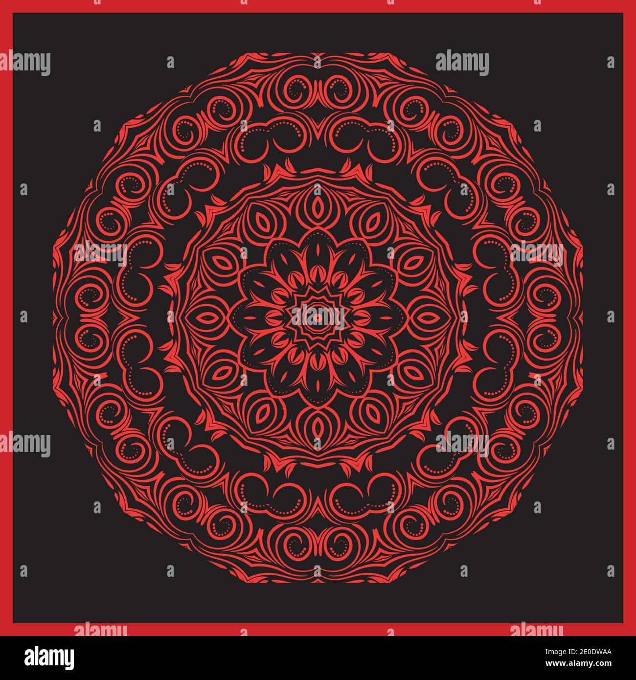 Indian mandala red Stock Vector Images - Alamy