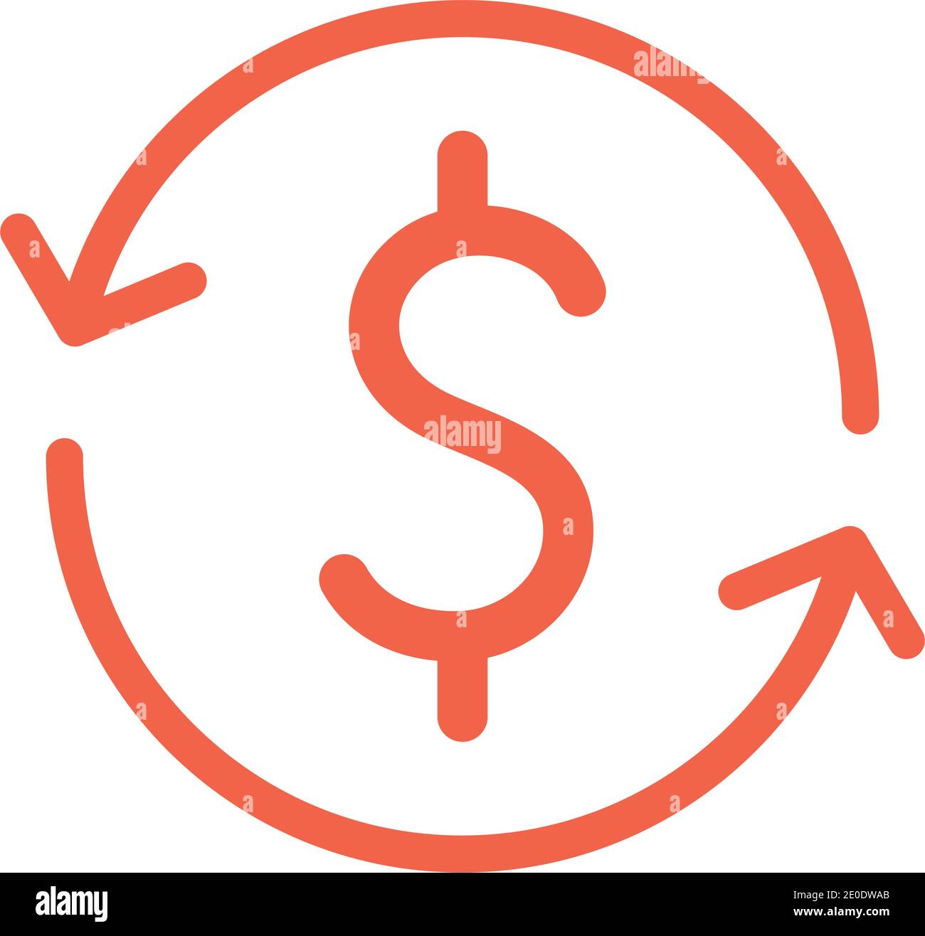 dollar symbol with arrows on a white background Stock Vector Image ...
