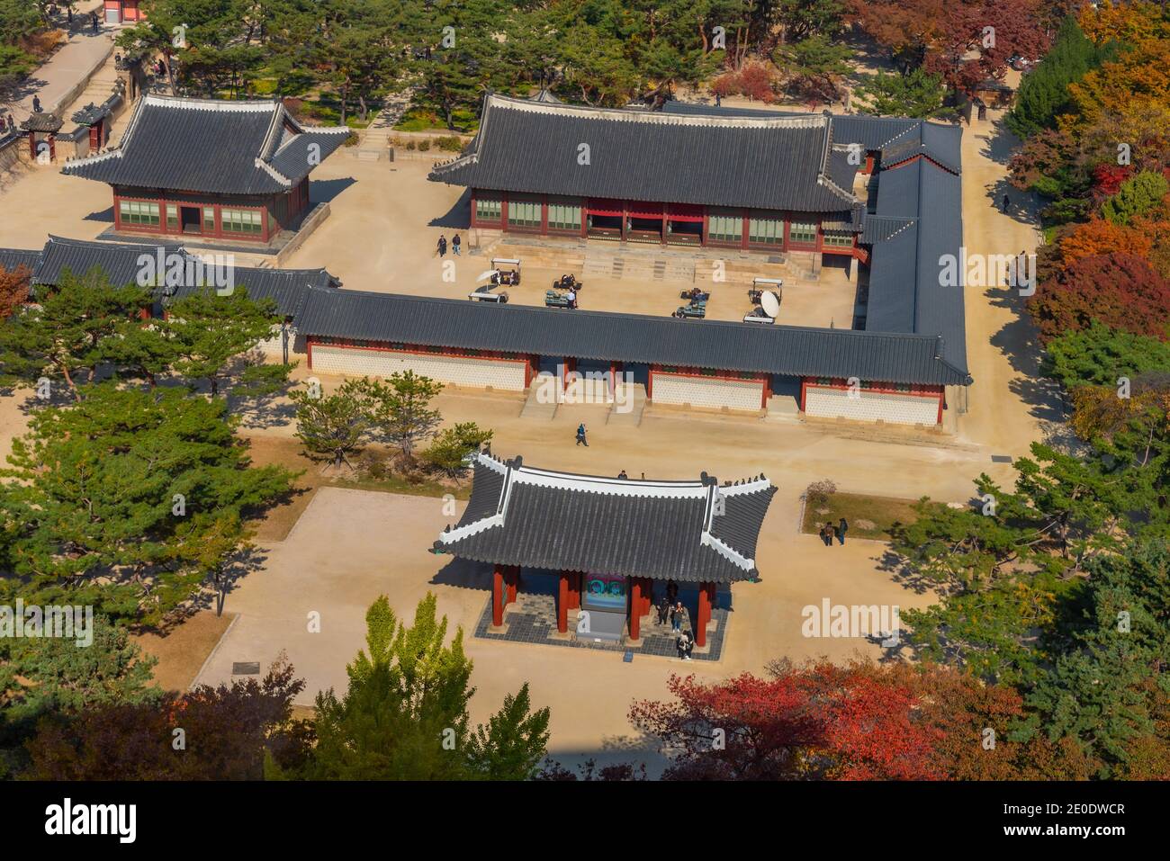 Aerial view of Deoksugung palace in Seoul, Republic of Korea Stock ...