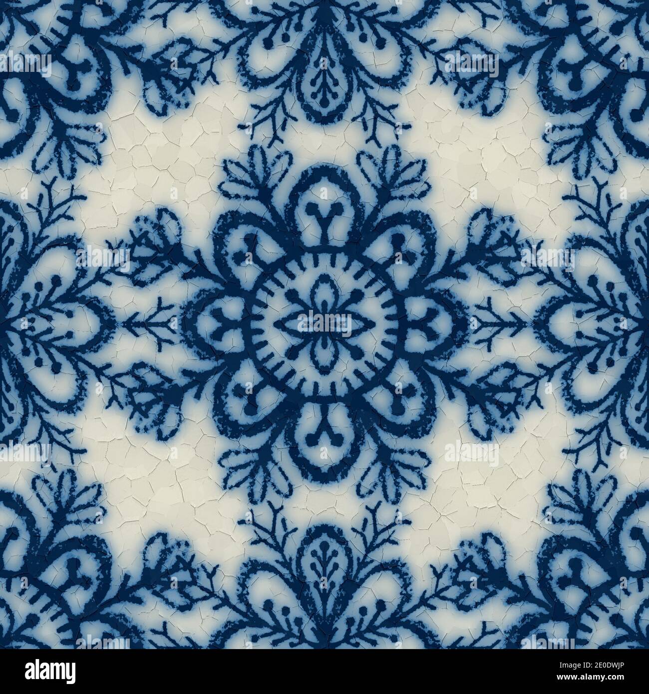 Seamless cracked blue and white ceramic design Stock Photo - Alamy