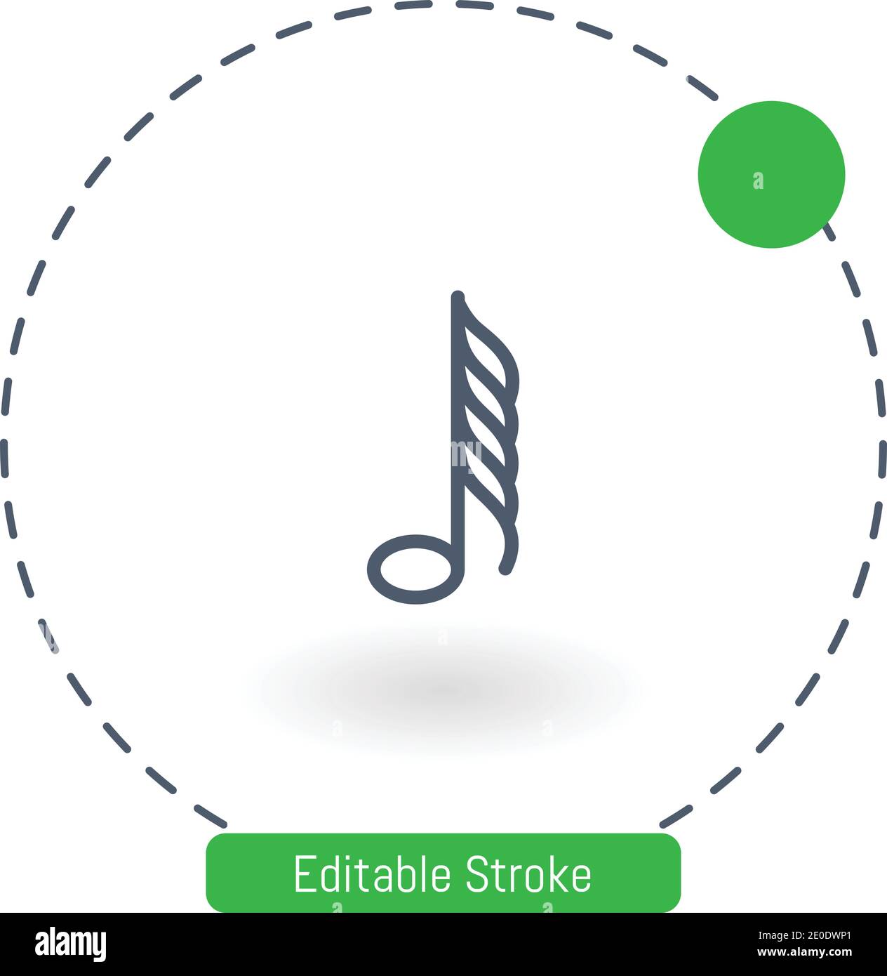 sixty fourth note vector icon editable stroke outline icons for web and ...