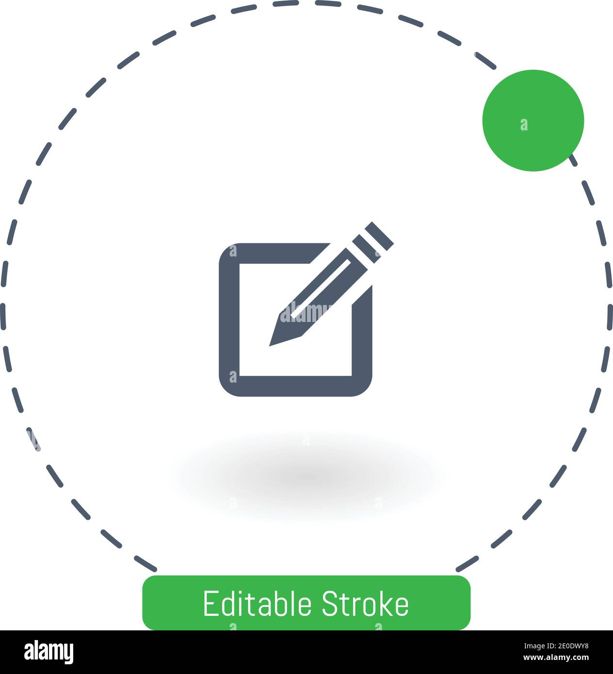 edit interface symbol of a pencil on a square outline paper vector icon ...