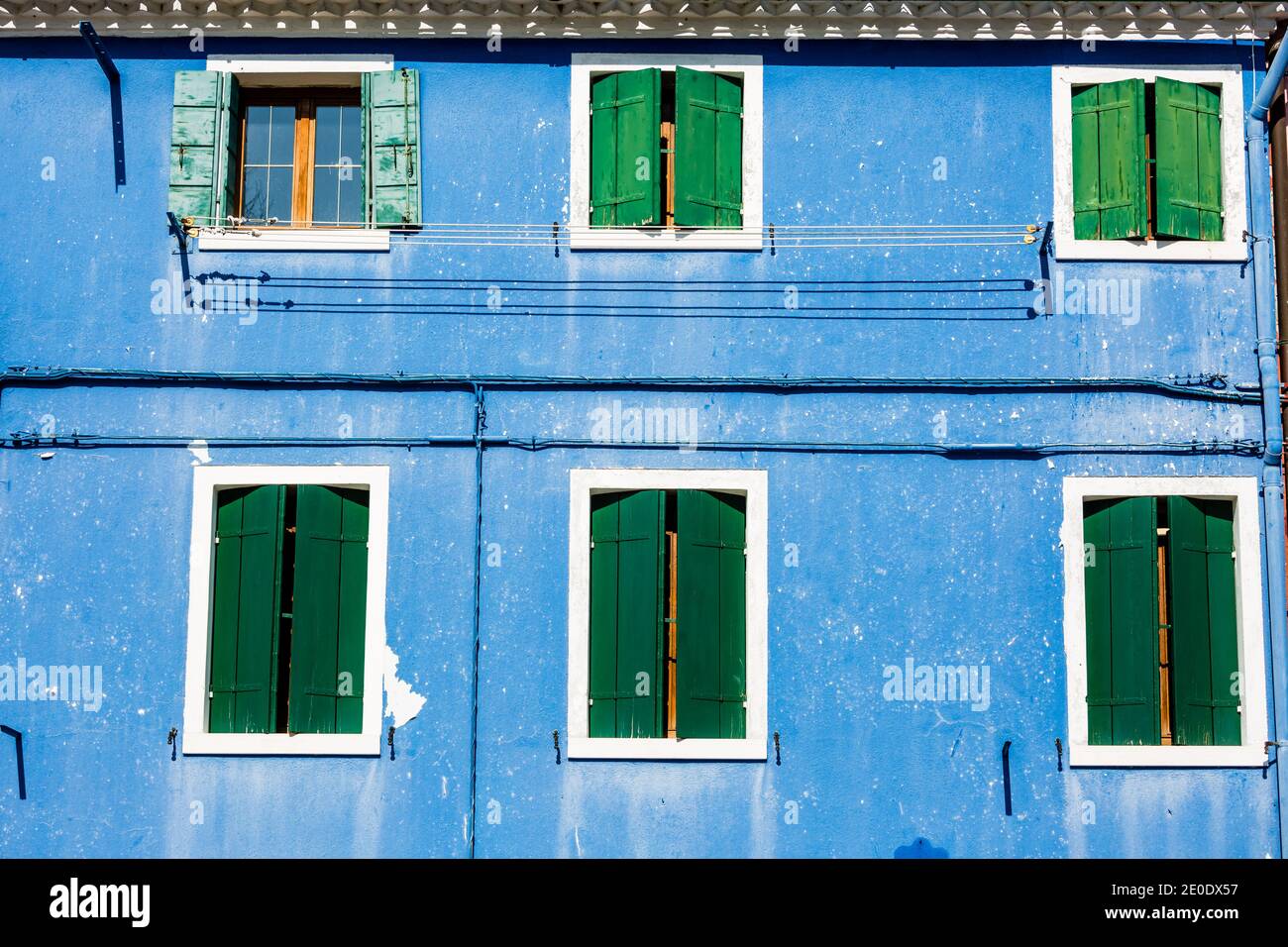 old wall with windows in Burano, Italy Stock Photo - Alamy