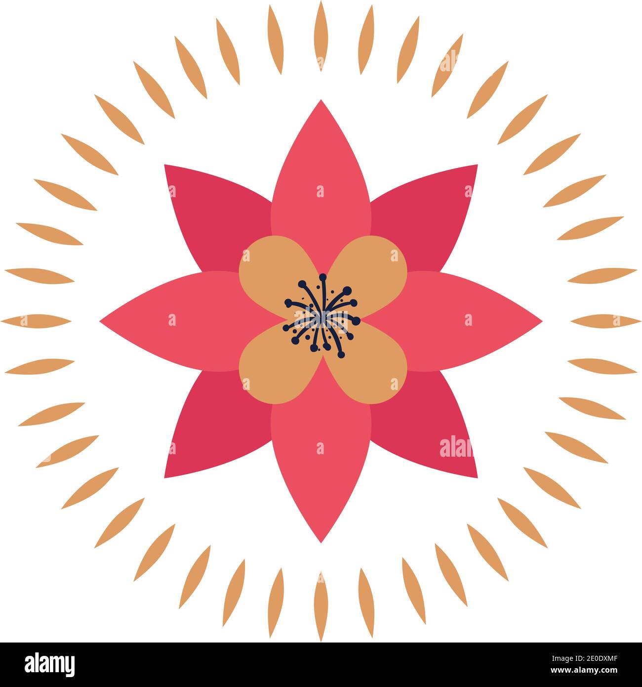 Red begonia flower Stock Vector Images - Alamy