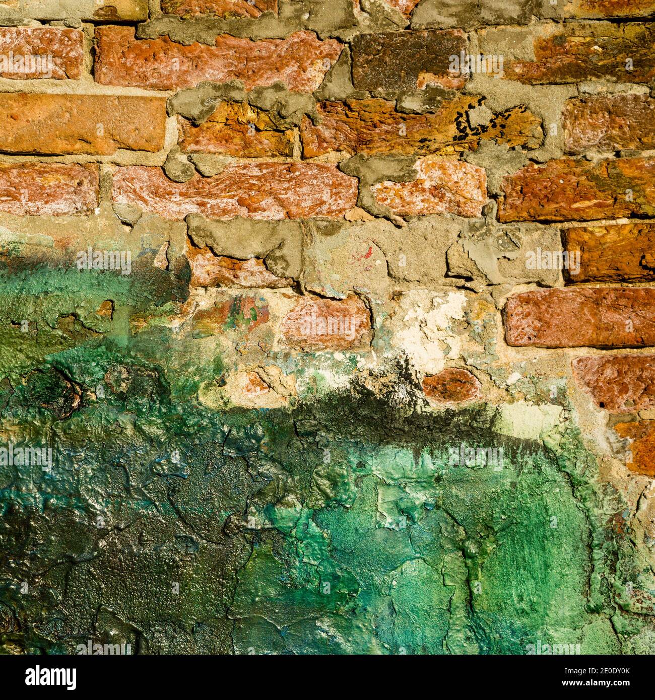 Textured background: old brick wall pattern in Burano, Italy Stock ...