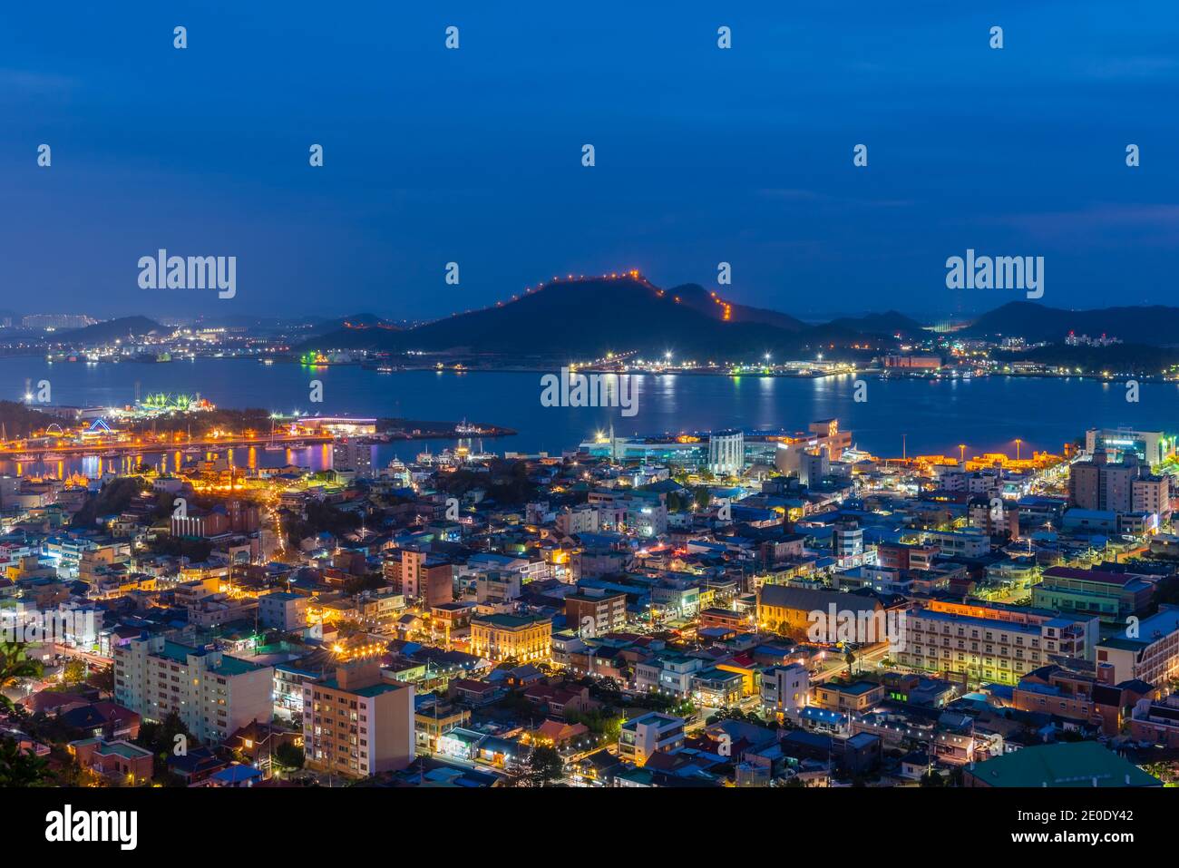 Night aerial view of port of Mokpo, Republic of Korea Stock Photo - Alamy