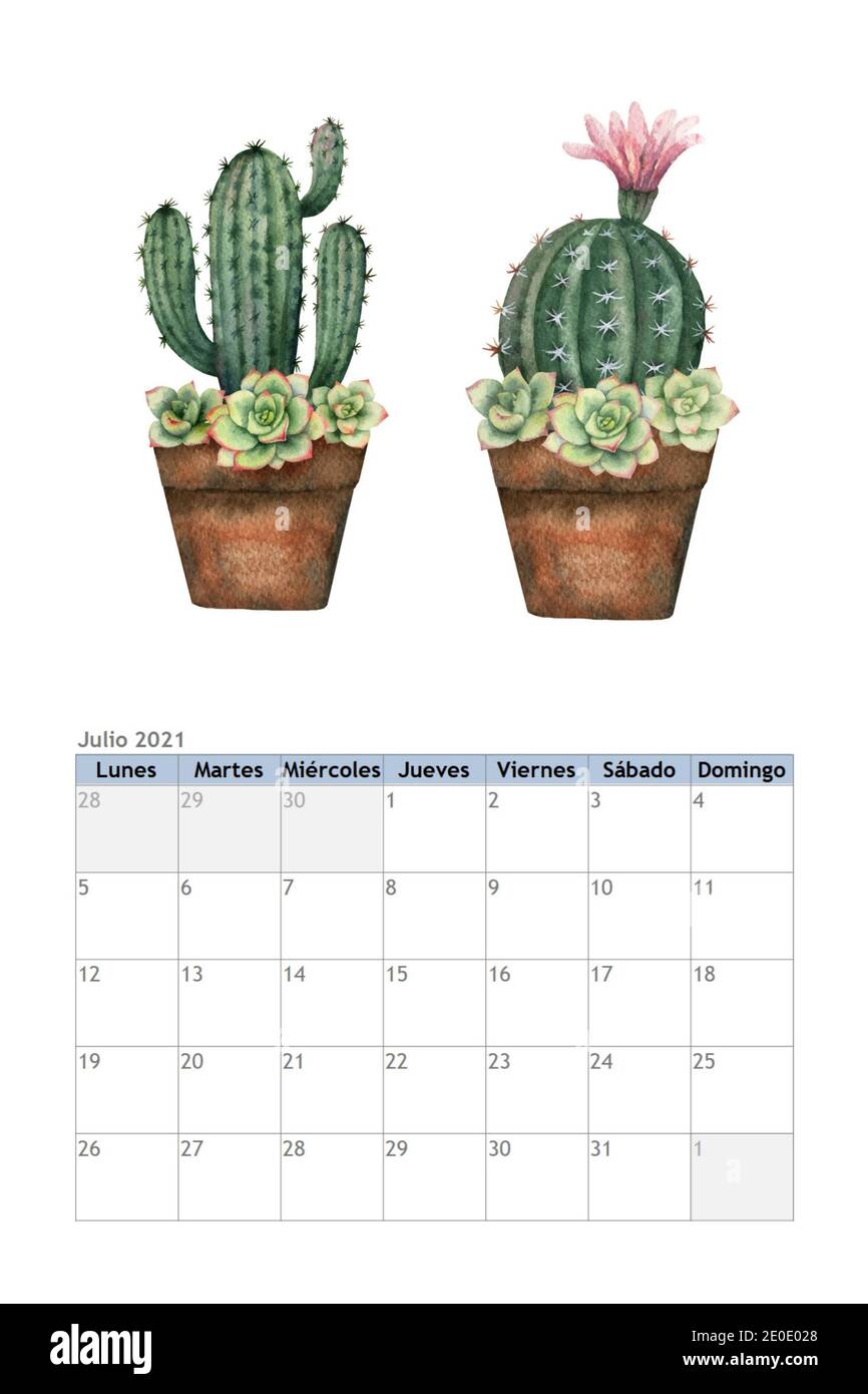 Poster, banner, background, cover, card related to 2021 calendar. July ...