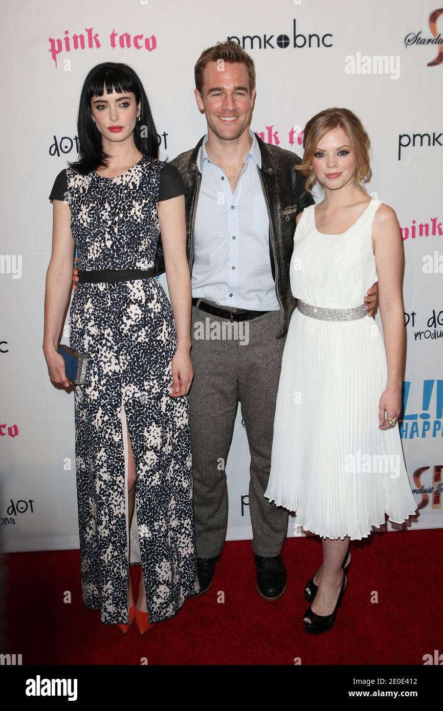(L-R) Krysten Ritter, James Van Der Beek and Dreama Wlker arriving for ...