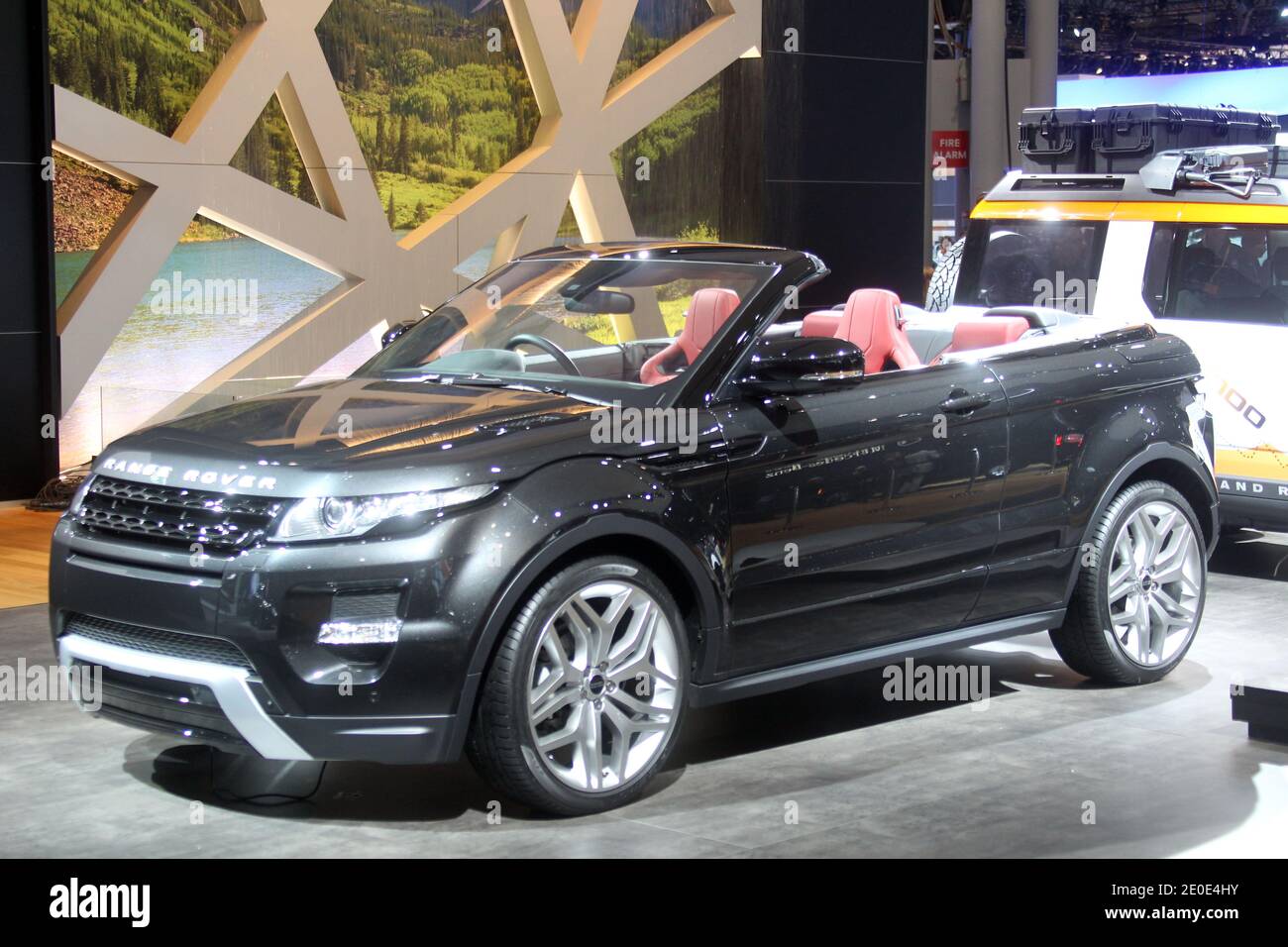 Range Rover Evoque convertible on display at the New York International ...