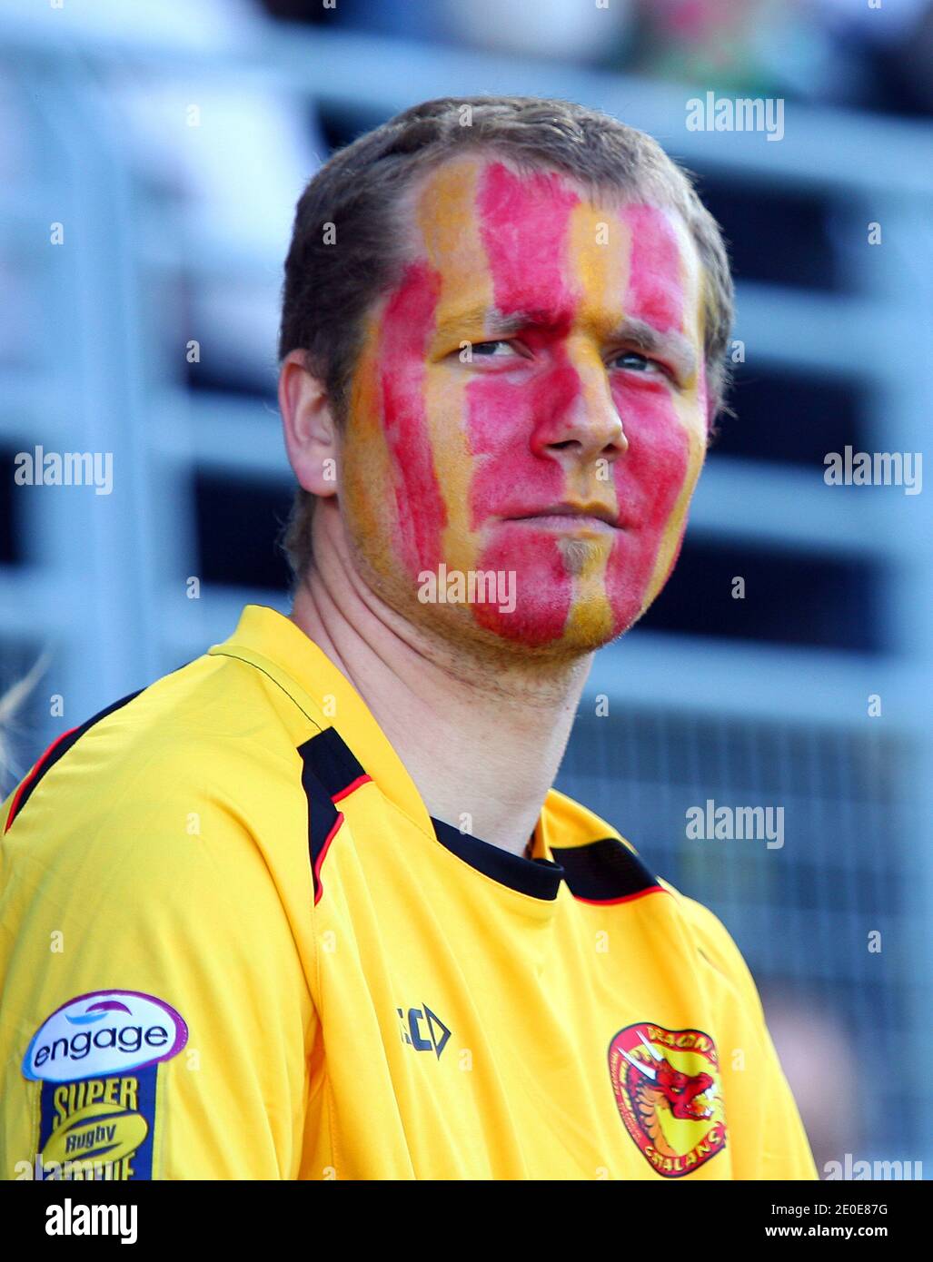 Catalan Dragon's fan during the RFL Stobart Superleague rugby match ...
