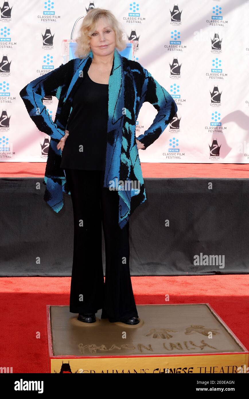 Kim Novak is honored with a footprint and handprint ceremony in front ...