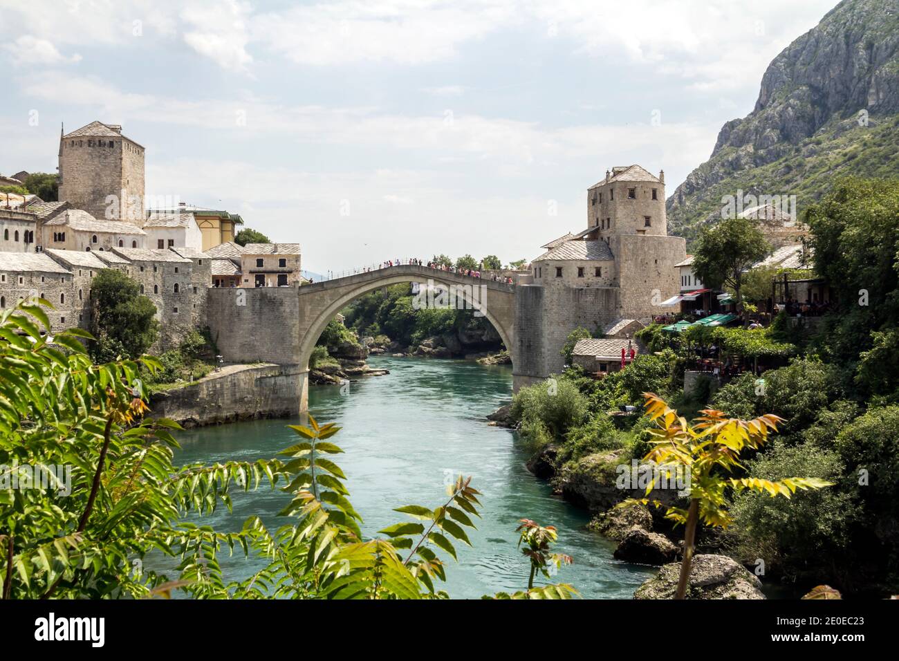 Mostar bridge in the town of Mostar in Bosnia and Herzegovina Stock ...