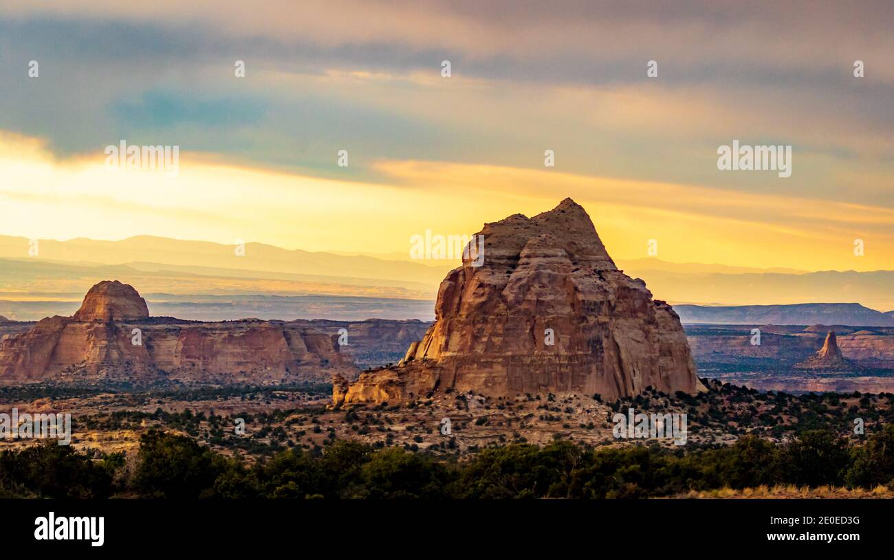 Chimney Rock in Utah, seen from the Ghost Rock rest Area off Interstate ...