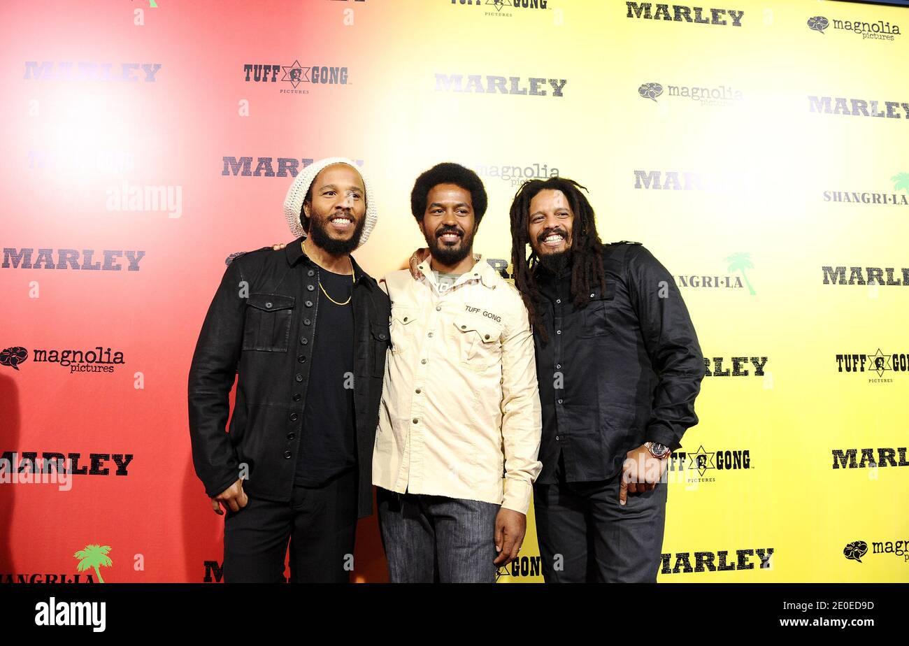 Ziggy Marley, Robbie Marley and Rohan Marley attend the Premiere of ...