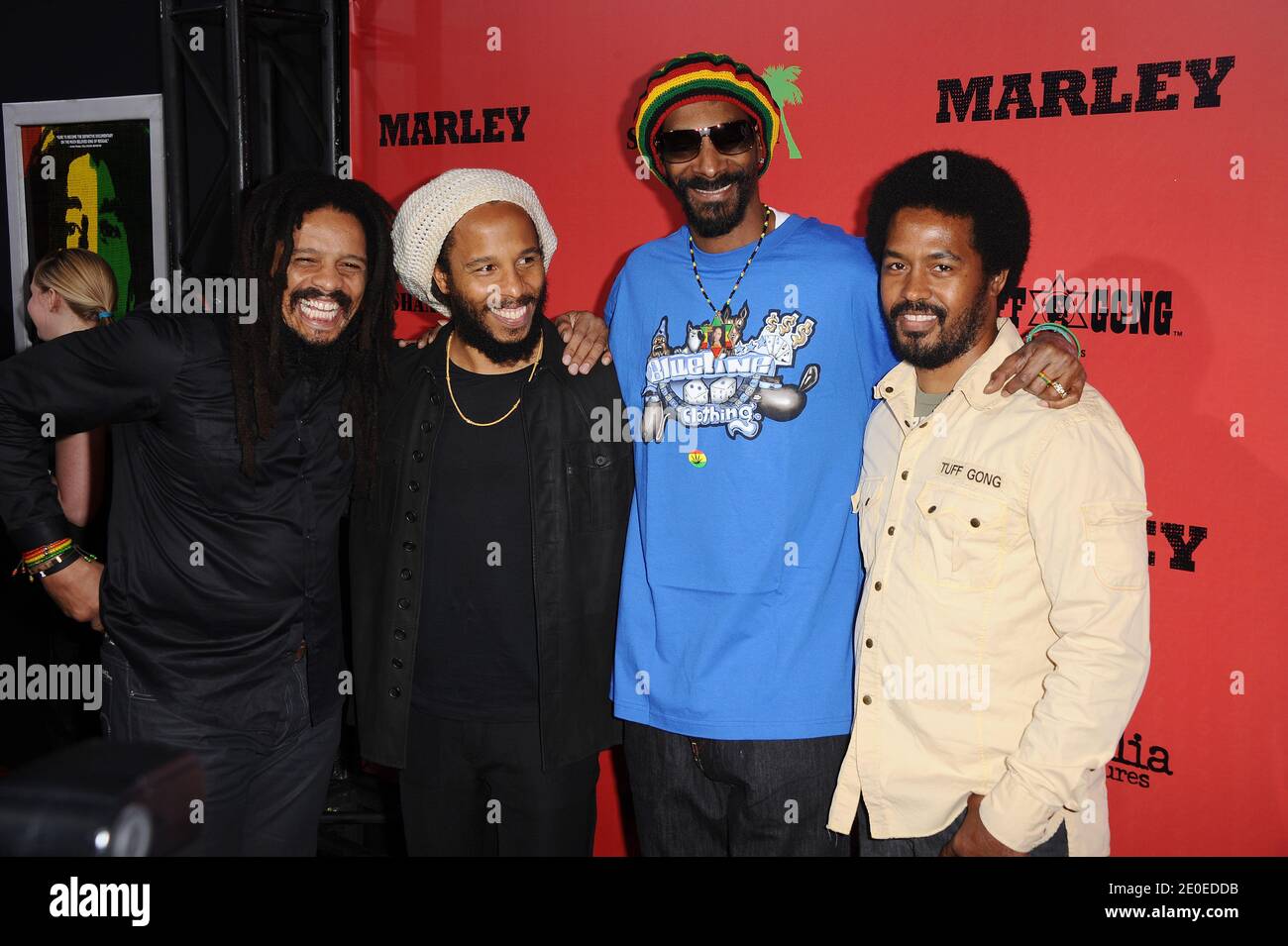 Rohan Marley, Ziggy Marley, Snoop Dogg and Robbie Marley attend the ...