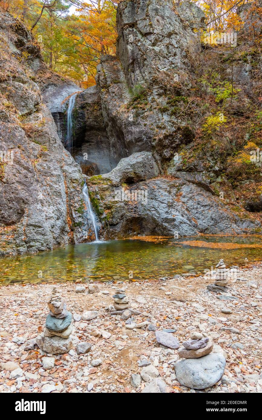 Jei waterfall at Juwangsan national park in Republic of Korea Stock ...