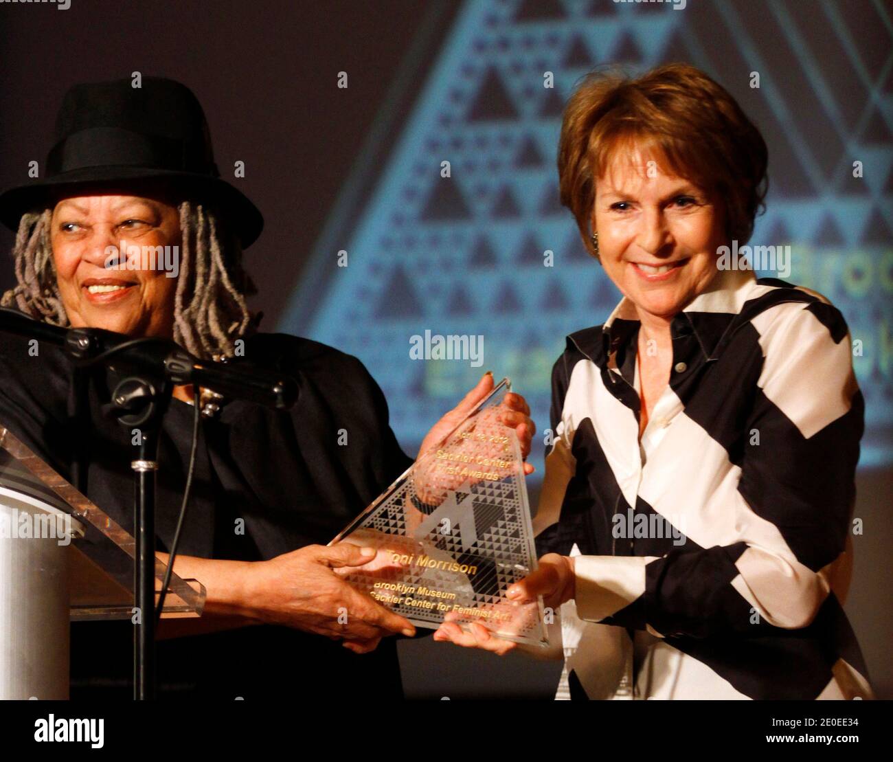 Toni Morrison and Elizabeth A. Sackler attend the 2012 Brooklyn Museum ...