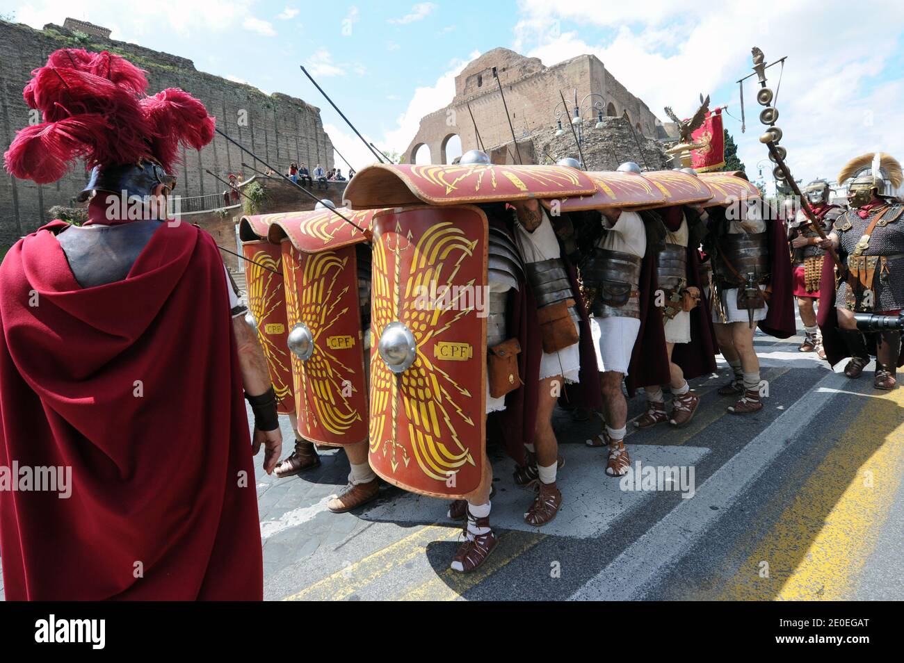 Tradition group representing roman soldiers hi-res stock photography ...