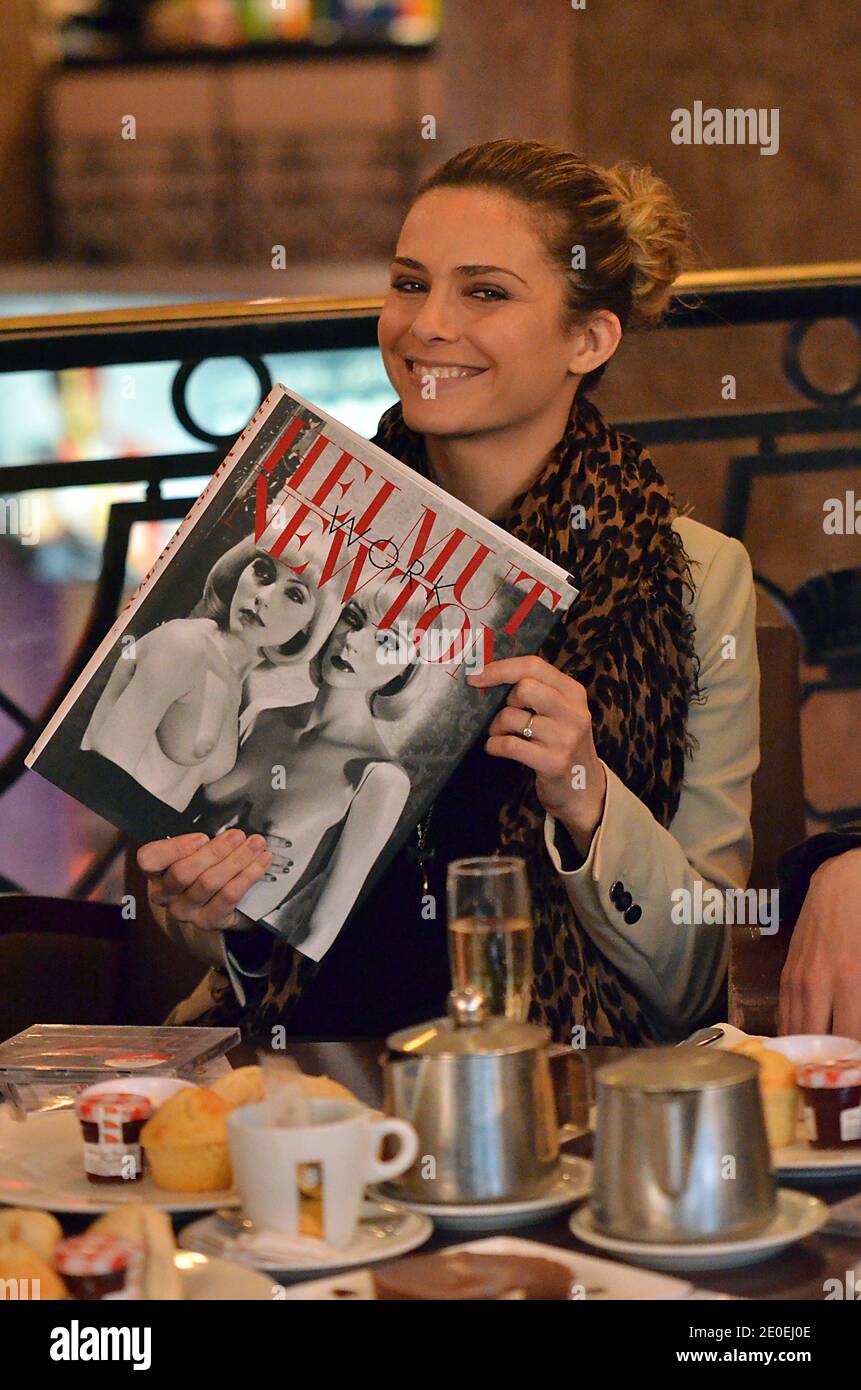 EXCLUSIVE - Clara Morgane during the first radio program 'Coffe and Cake' with Romain Canot on ...