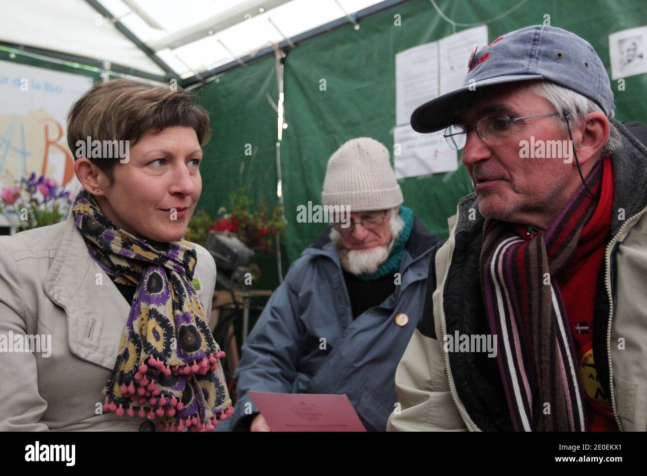 Marie Bove, EELV regional councillor is pictured as she meets Michel ...
