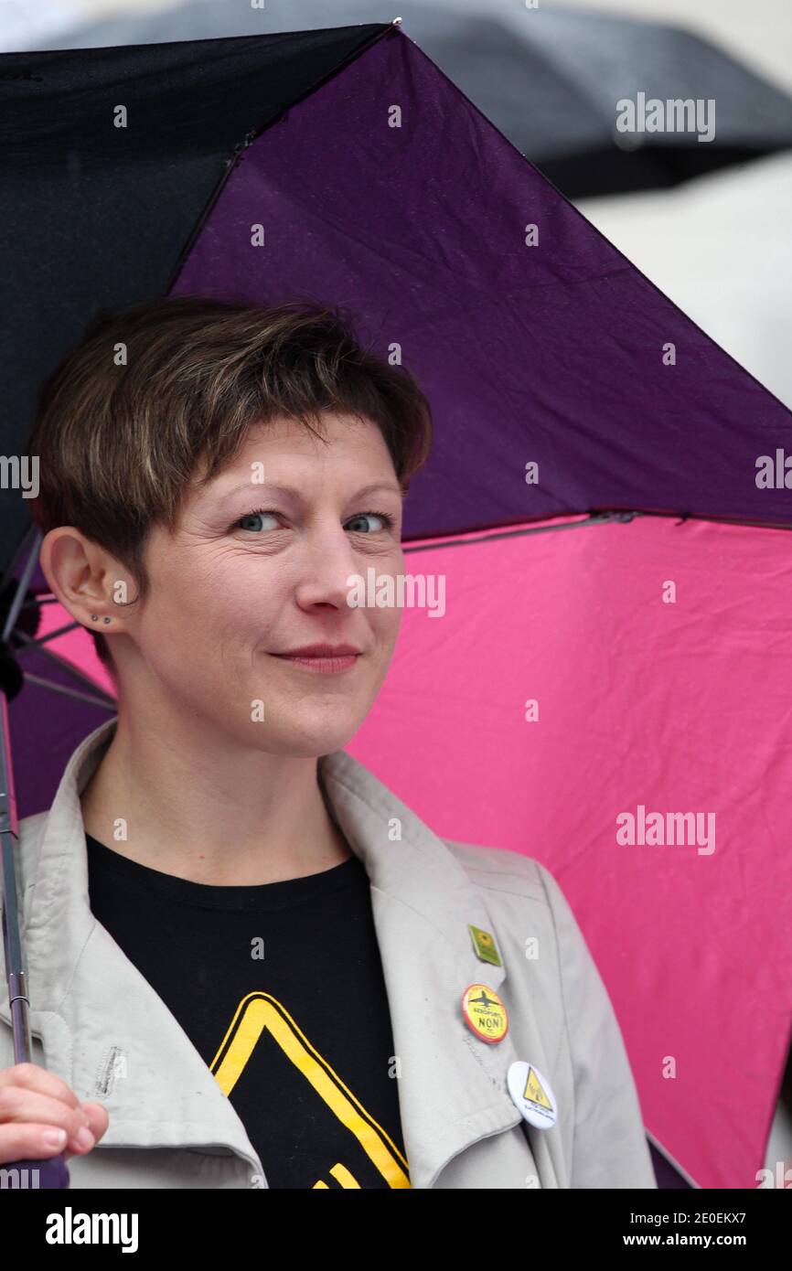 Marie Bove, EELV regional councillor is pictured during a protest ...