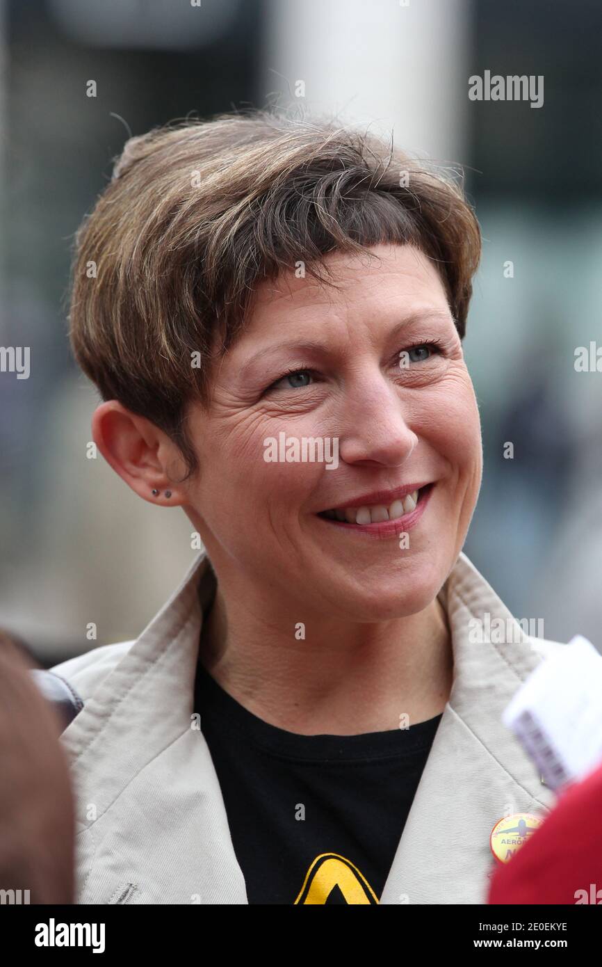 Marie Bove, EELV regional councillor is pictured during a protest ...
