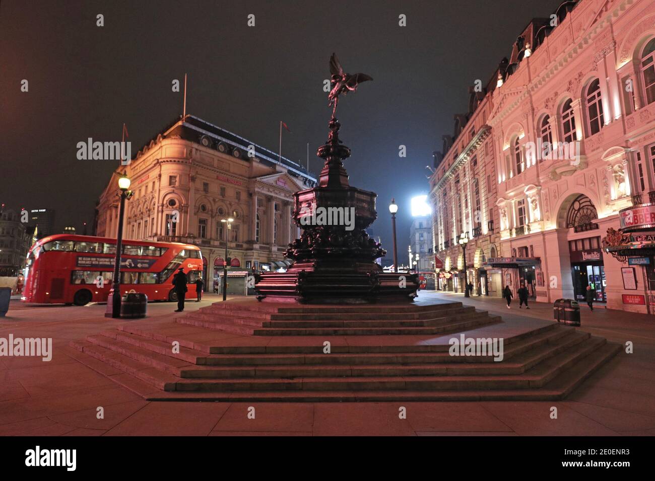 The statue of Eros in Piccadilly Circus in London, as London's New Year ...