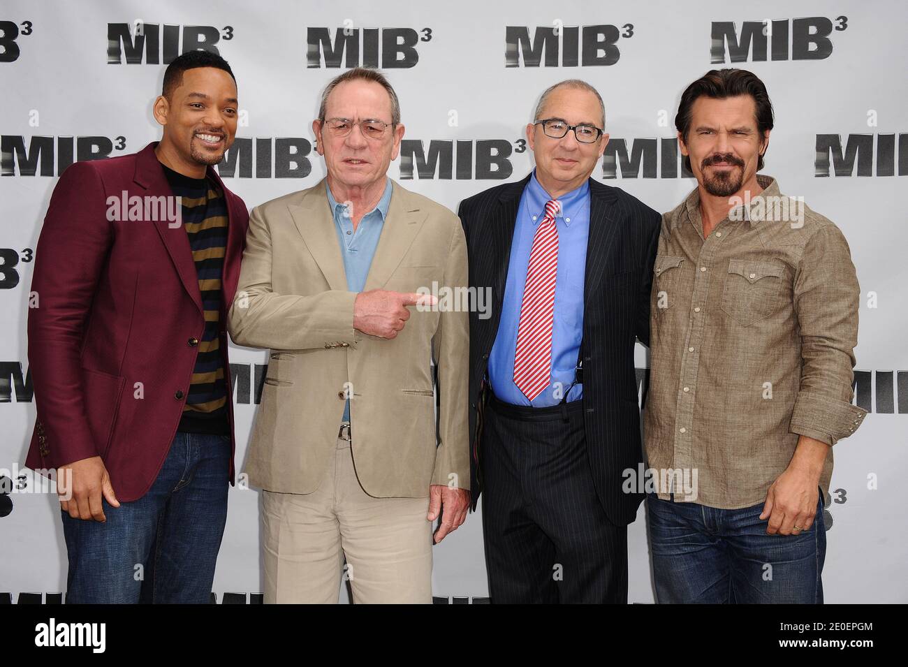 Will Smith, Tommy Lee Jones, Barry Sonnenfeld and Josh Brolin attend the Men in Black 3 ...