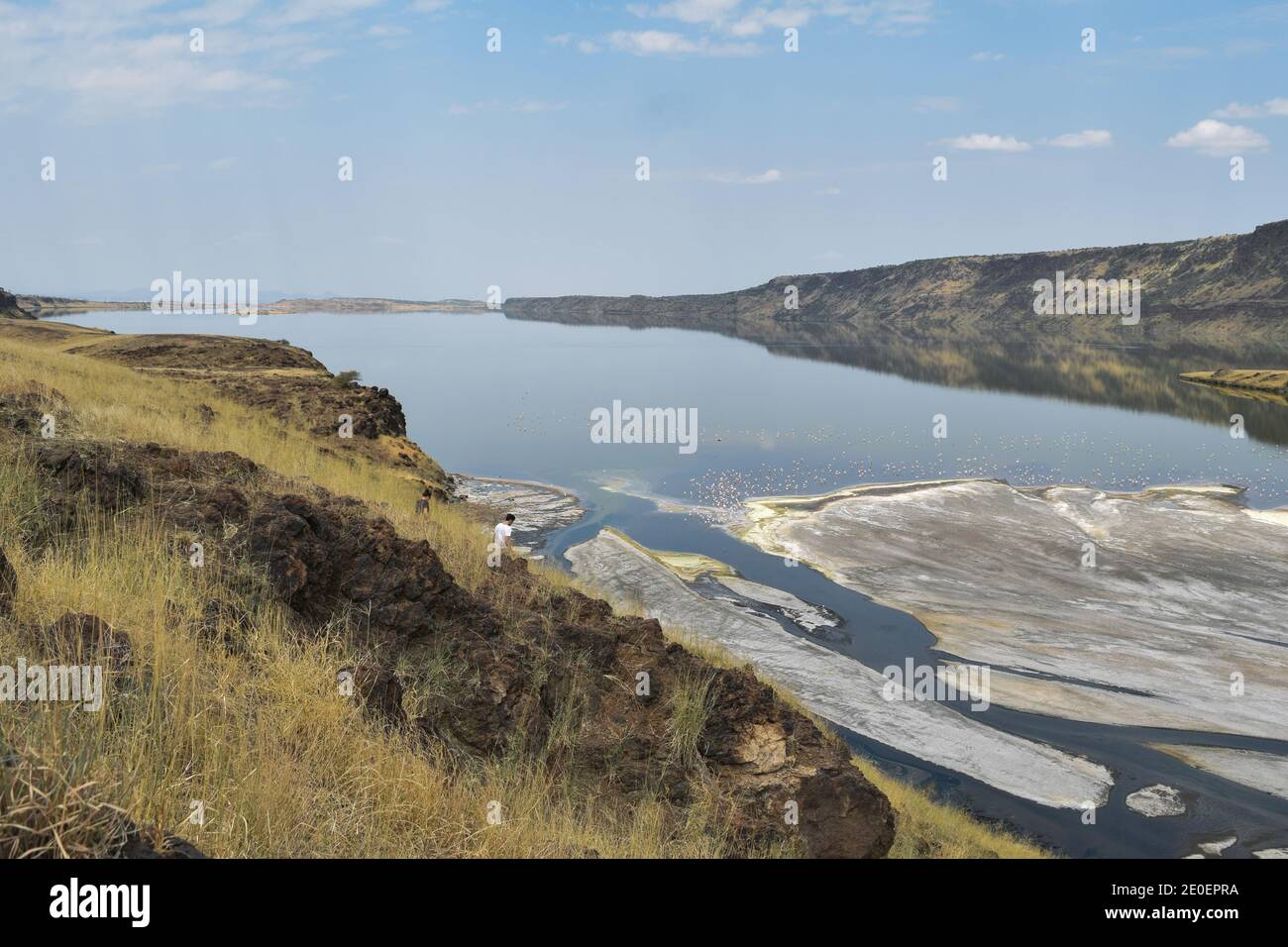 Scenic views of Lake Magadi against sky in Magadi, Rift Valley Stock ...