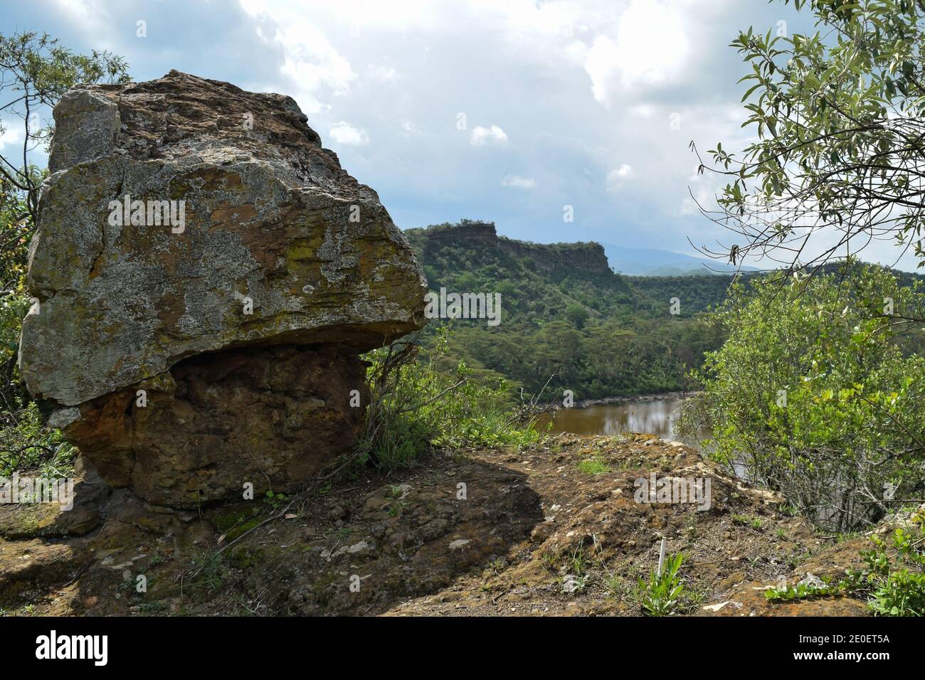 Scenic views of Lake Magadi against sky in Magadi, Rift Valley Stock ...