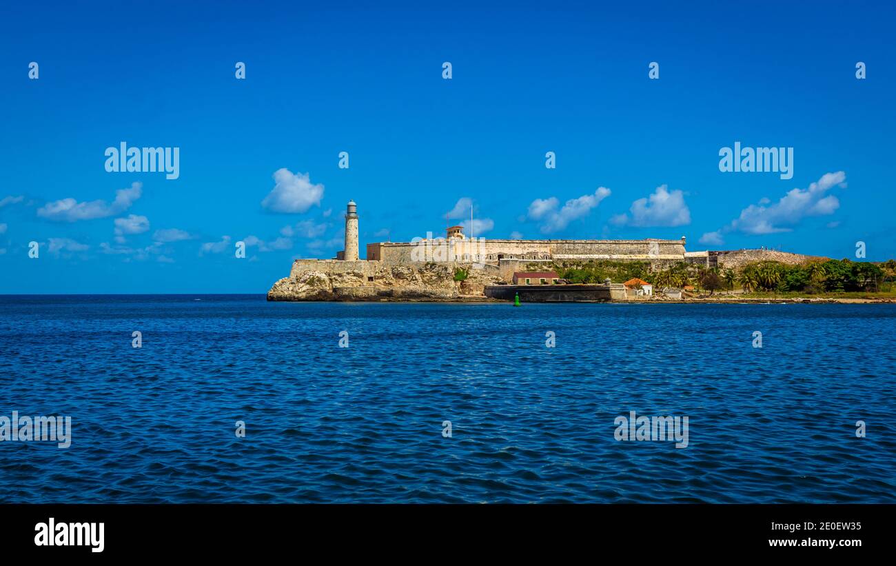 Morro Castle (Castillo del Morro) and lighthouse across Havana harbor ...
