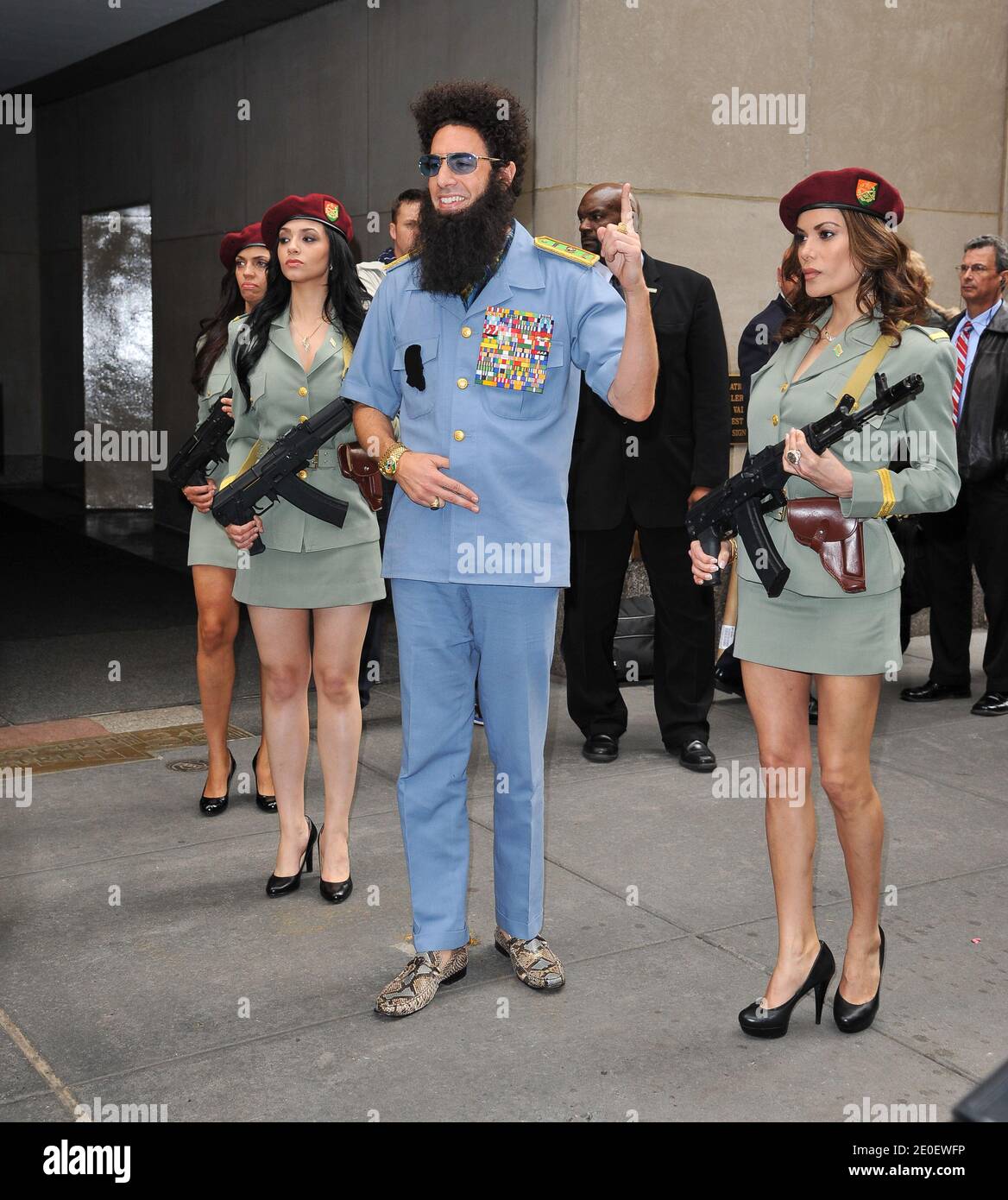 Actor Sacha Baron Cohen dressed as The Dictator arrives with female ...
