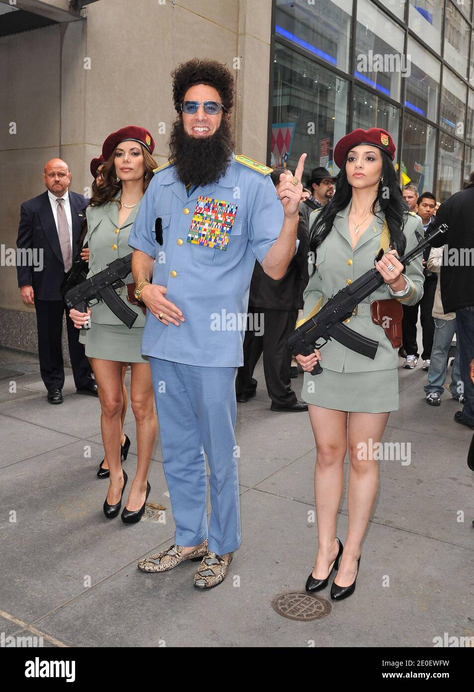 Actor Sacha Baron Cohen dressed as The Dictator arrives with female ...