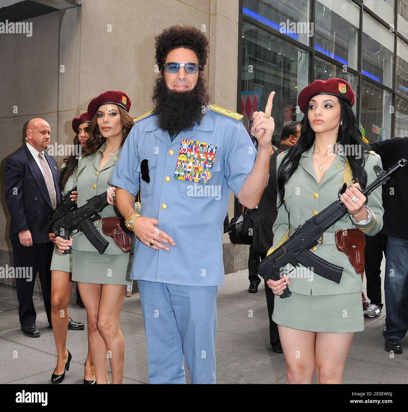 Actor Sacha Baron Cohen dressed as The Dictator arrives with female ...