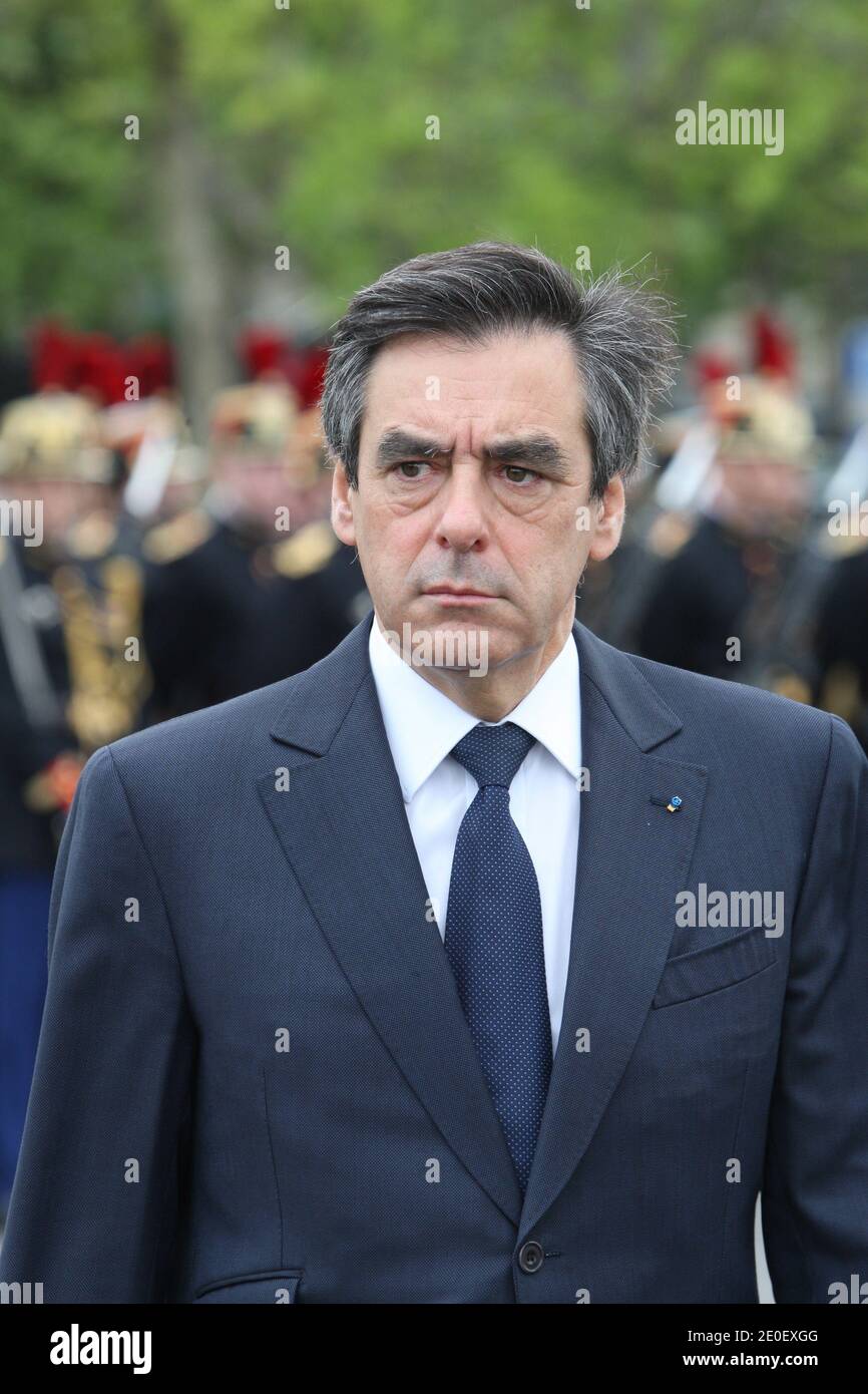 Francois Fillon is pictured at the Arc de Triomphe in Paris, France on ...