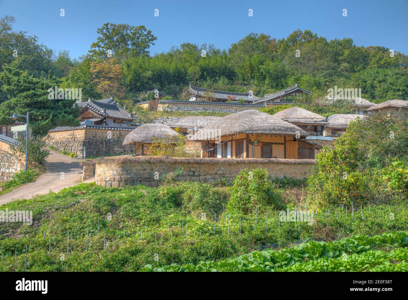 Typical farm houses at yangdong folk village in Republic fo Korea Stock ...