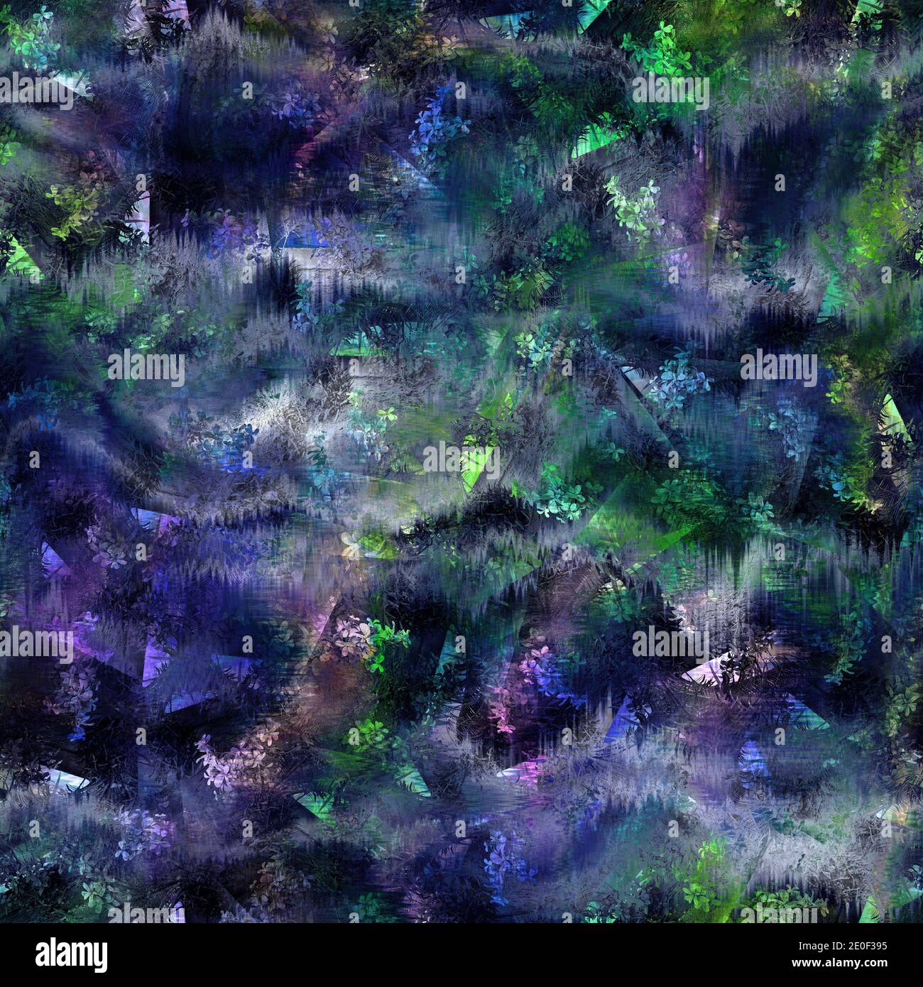 Seamless abstract color blobs with floral overlay Stock Photo - Alamy