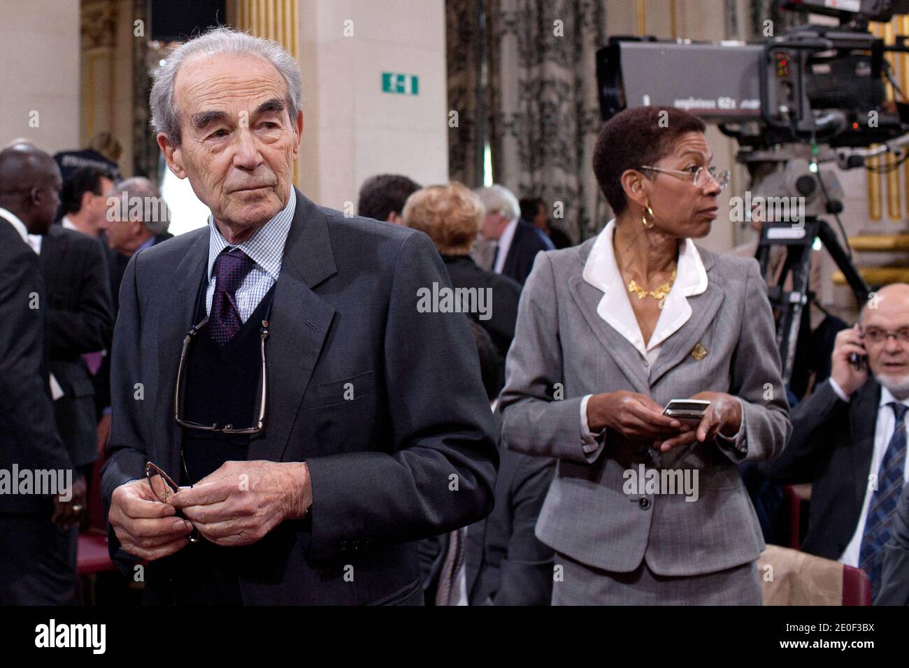 Robert Badinter is pictured during a traditional ceremony held at Paris ...
