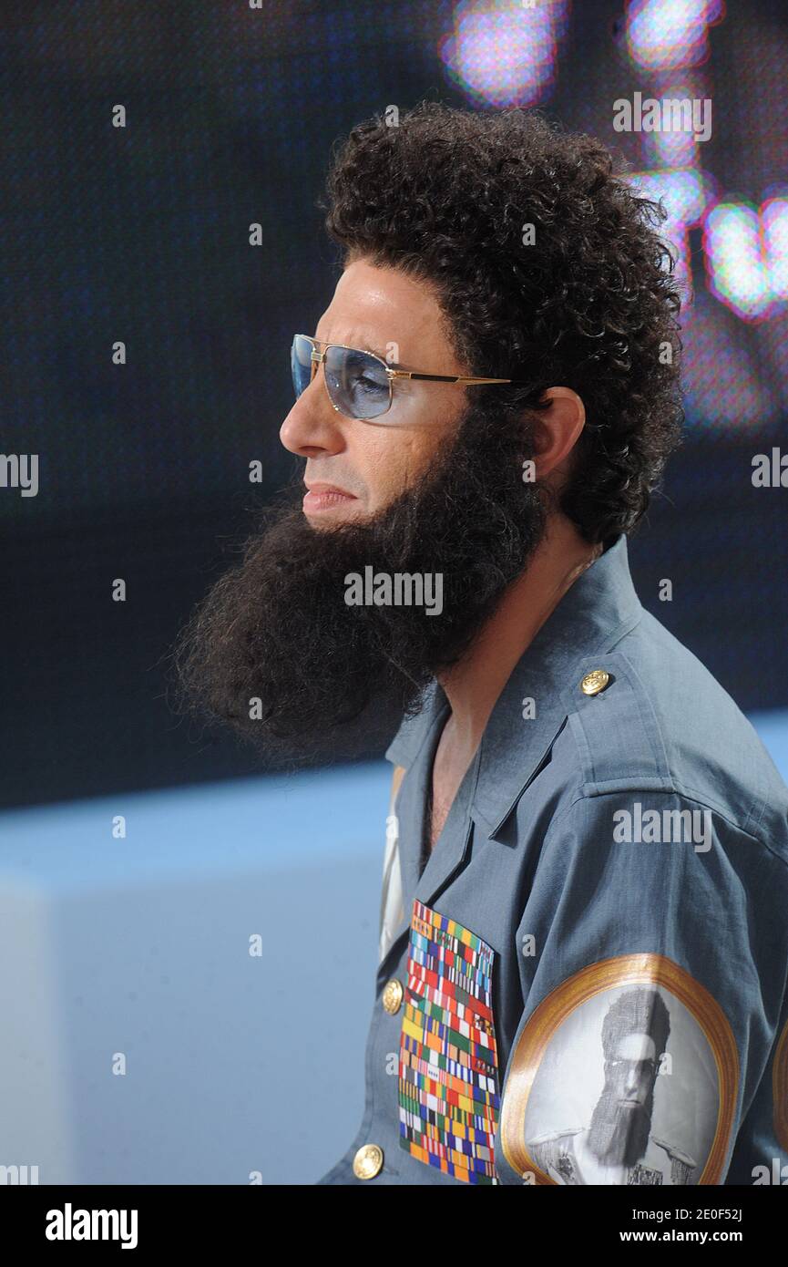 Sacha Baron Cohen appears on Canal + live tv show Le Grand Journal ...