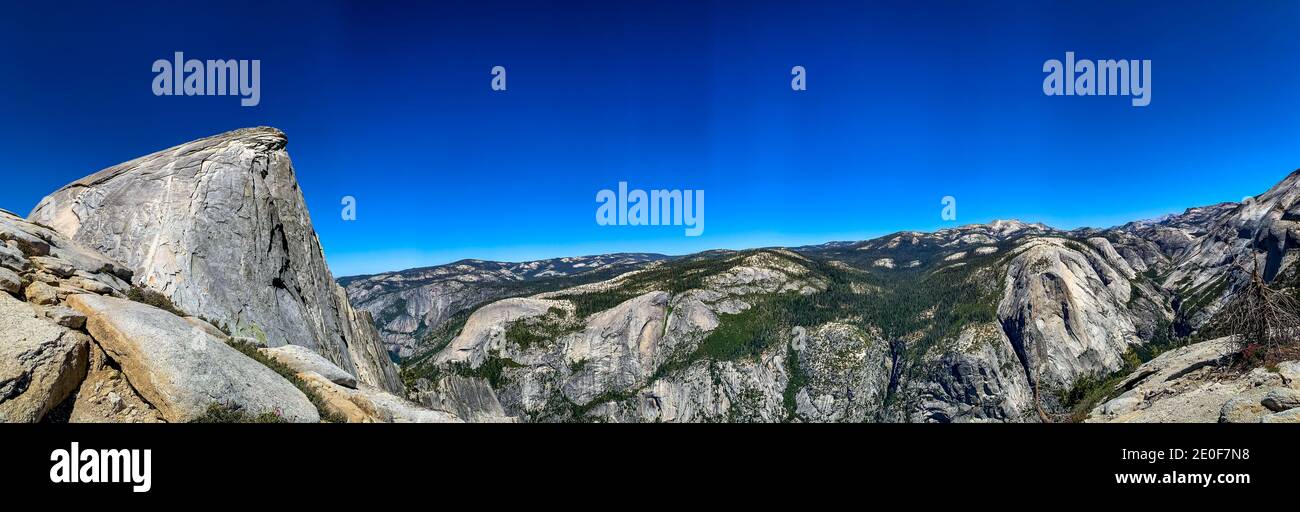 Half Dome viewed from Sub dome, with half dome cable visible, Yosemite ...