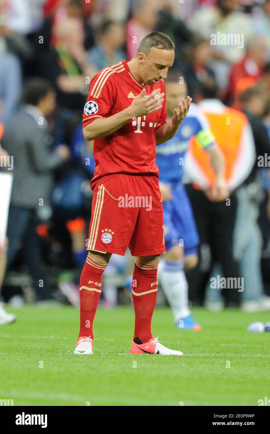 Bayern Munich's Franck Ribery praying during the UEFA Champions League ...